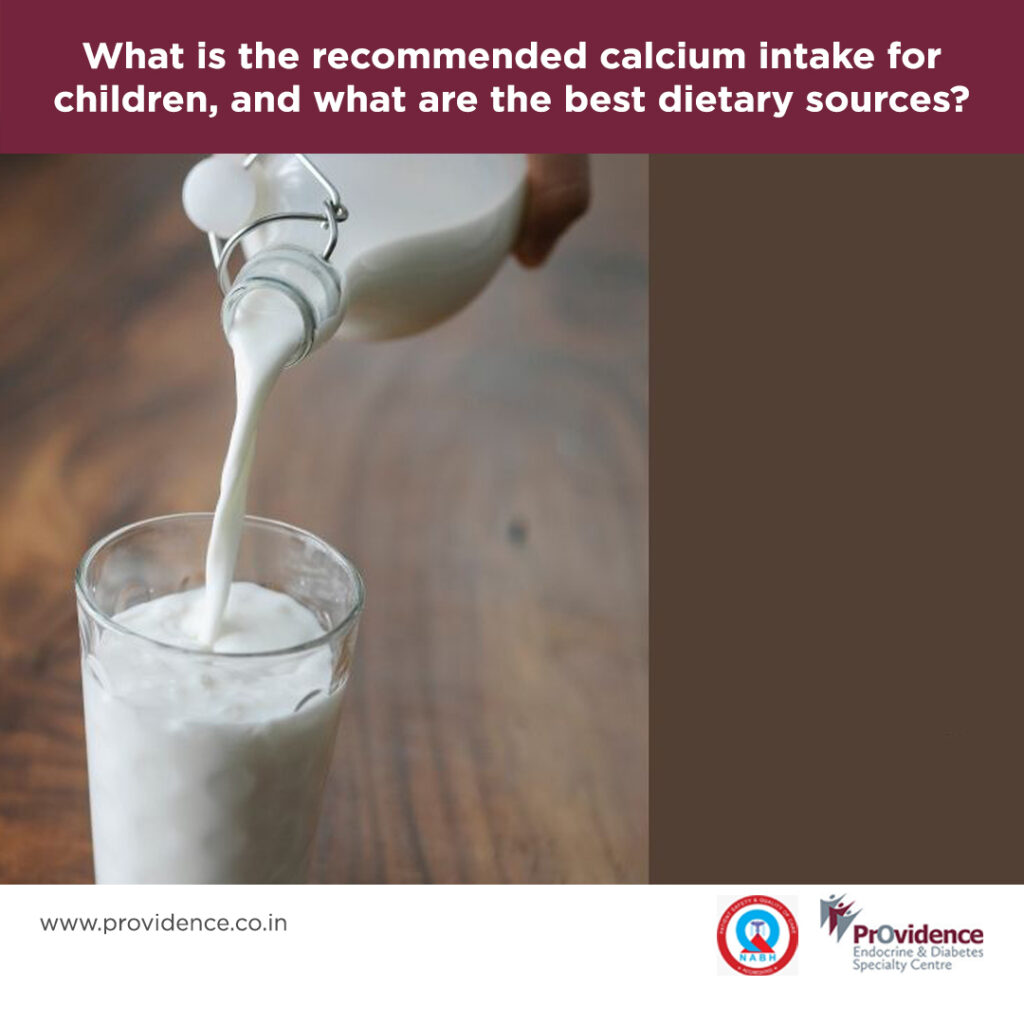 What is the recommended calcium intake for children, and what are the ...